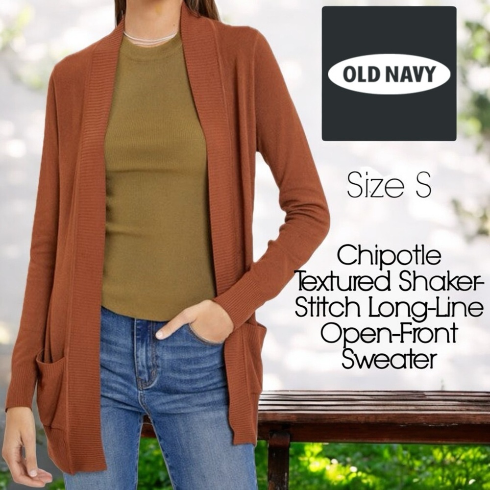 Old Navy Chipotle Textured Shaker-Stitch Long-Line Op… - Gem
